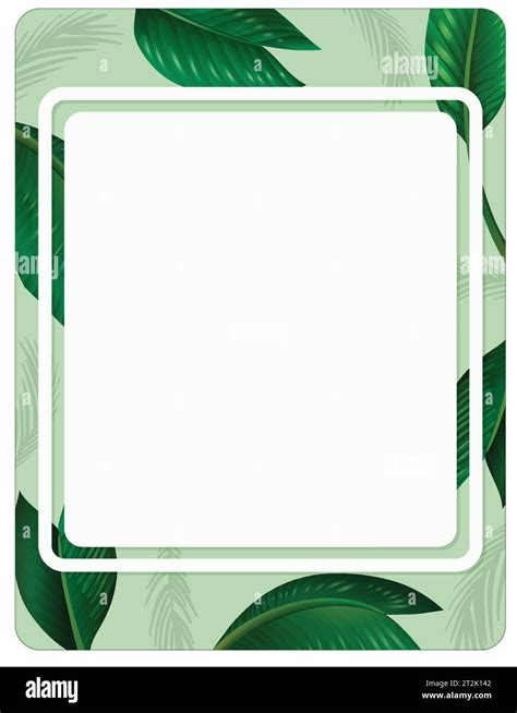 A Vibrant Vector Illustration Of A Green Tropical Plants Border