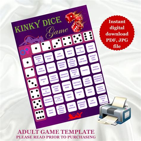 Adult Sex Dice Game For Couples Drinking Game Printable Etsy