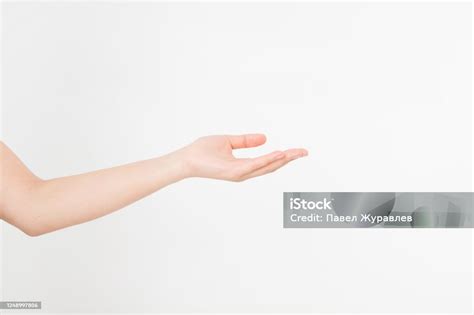 흑인 여성의 손을 열고 흰색 배경에 고립 된 손바닥 전면 보기입니다 모의 공간을 복사합니다 템플릿 빈 Revolution에 대한
