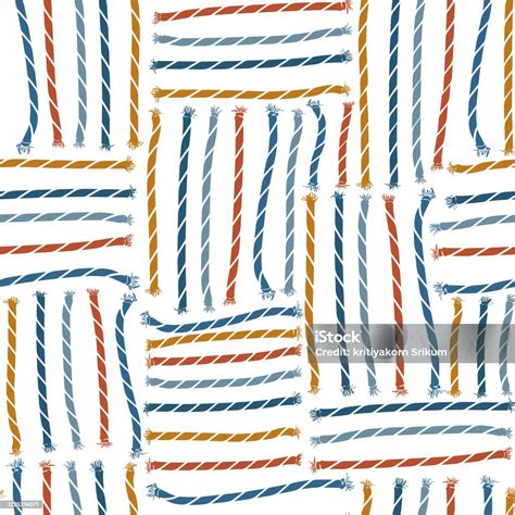 선원 로프 일러스트 벡터 Eps10의 복고풍 원활한 패턴 패션 직물 웹 벽지 포장 커버 및 모든 인쇄를위한 디자인 골동품에 대한 스톡 벡터 아트 및 기타 이미지 Istock