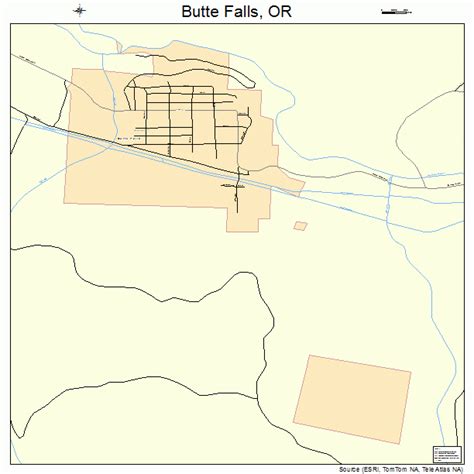 Butte Falls Oregon Street Map 4110050