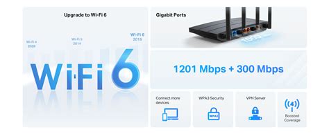 Tp Link Archer Ax Wifi Router Ax Mbps Gigabit Ethernet Vpn Server Easy Setup Wpa