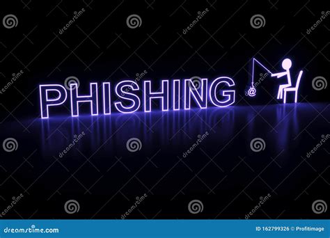PHISHING Neon Concept Self Illumination Background Stock Illustration