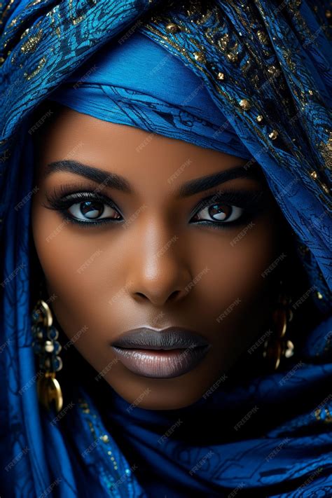Premium Ai Image Photo Of A Beautiful Black Woman Wearing Blue Attire