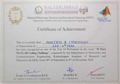 Matlab Top10 Innovation Problemsolving Teamwork Growth Aravinth B