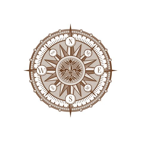 Vintage Medieval Antique Wind Rose Compass Arrows 27973754 Vector Art