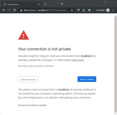 Dotnet Try Doesn T Work Due To Invalid Ssl Certificate Issue