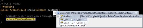 using nested complex objects with asp mvc editor templat