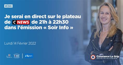 Constance Le Grip On Twitter A Ce Soir H Sur Cnews