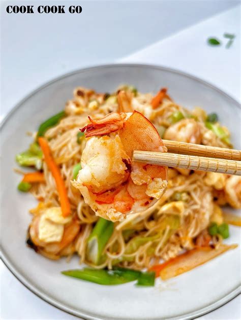 Spicy Prawns Stir Fry Rice Noodles Cook Cook Go