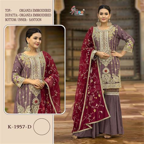 Shree Fabs K 1957 D Purple Semi Stitched Organza Embroidery Pakistani Dress