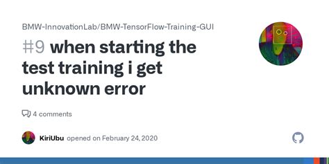 when starting the test training i get unknown error · issue 9 · bmw