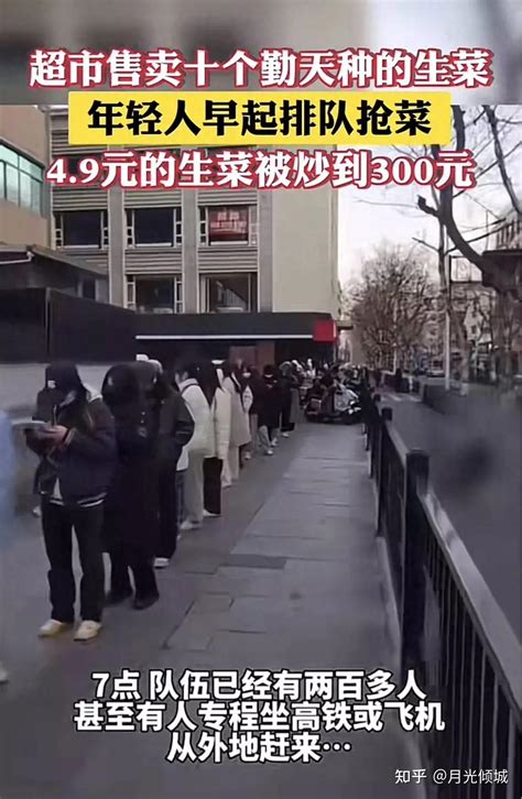 “十个勤天”原价49元生菜被炒到300元，现场一菜难求！ 知乎