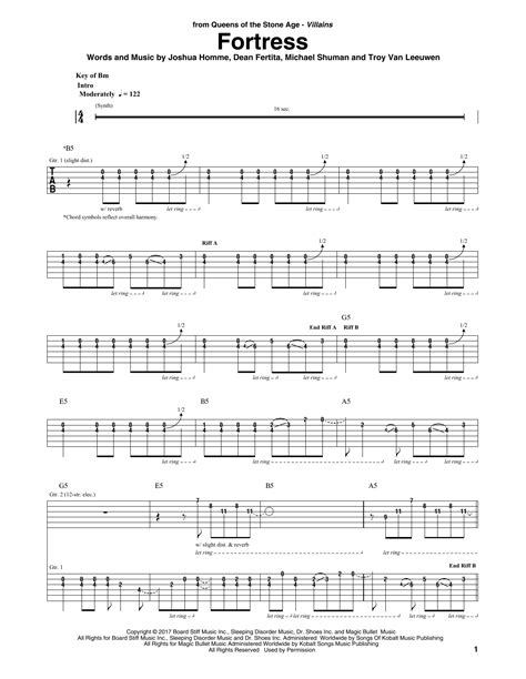 Fortress By Queens Of The Stone Age Guitar Rhythm Tab Guitar Instructor