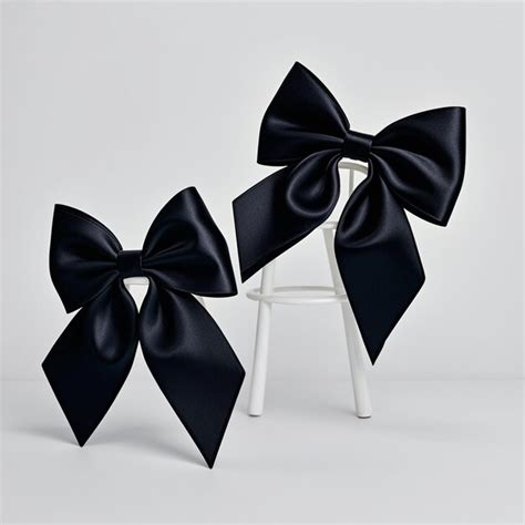 A Black Bows Isolated On White Background Premium Ai Generated Image