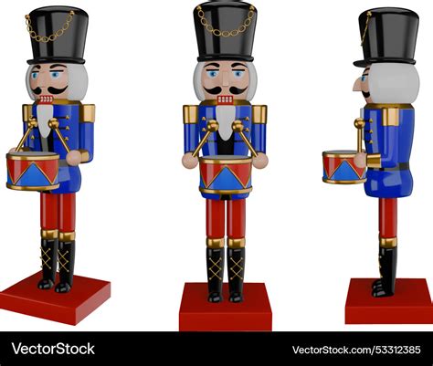 3d Drum Nutcracker Royalty Free Vector Image Vectorstock
