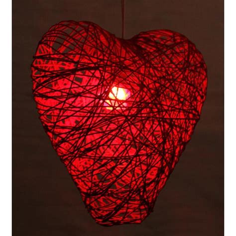 String Yawn Heart Shape Lamp With Led Light Decoration Pendant Lamp