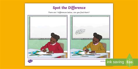 Free Drawing Table Spot The Difference Professor Feito