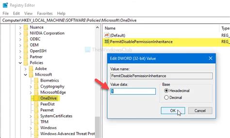 Allow Onedrive To Disable Permission Inheritance In Read Only Folders