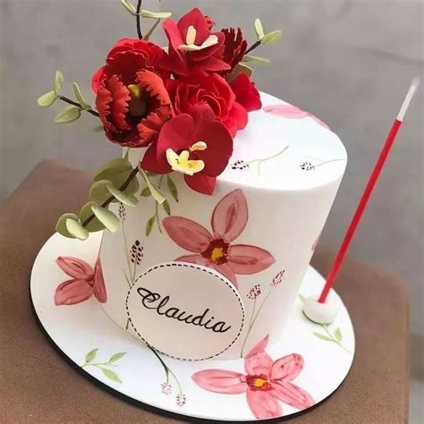 Claudias Birthday Cake With Flowers