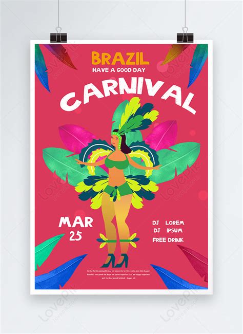 빨간 브라질 카니발 포스터 이미지 사진 465747290 무료 다운로드