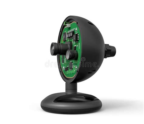 3d Close Up Rendering Of Black Web Camera With Its Front Half Off And