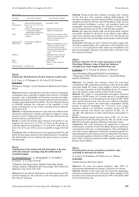 Pdf P0620 Fetal Gender Identification In The First Trimester A