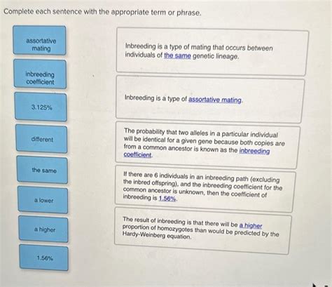 Solved Complete Each Sentence With The Appropriate Term Or