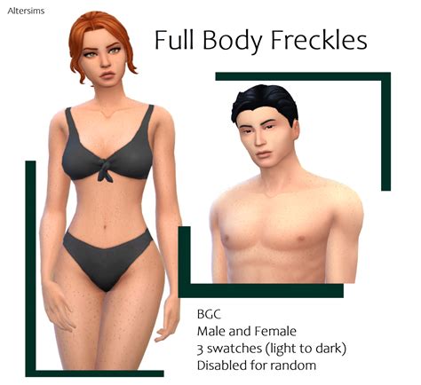 Sims 4 Freckles Body Spotsboo