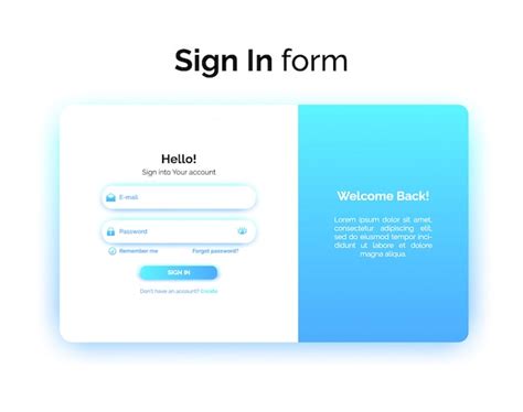 로그인 양식 웹 디자인 Ui Ux 그라디언트가있는 로그인 인터페이스 프리미엄 벡터