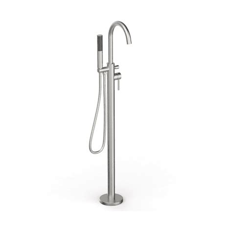 Dax Brass Freestanding Tub Filler With Hand Shower And Gooseneck Spout
