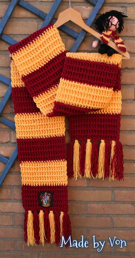 Crochet Gryffindor Scarf Harry Potter Scarf Harry Potter Crochet