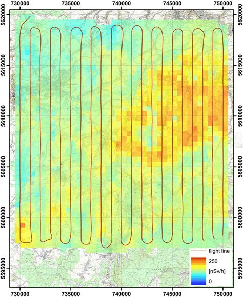 Dose rate over the composite mapping area B1 DTK25 c Bundesamt für