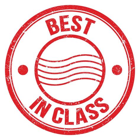 Best In Class Text On Red Round Postal Stamp Sign Stock Illustration