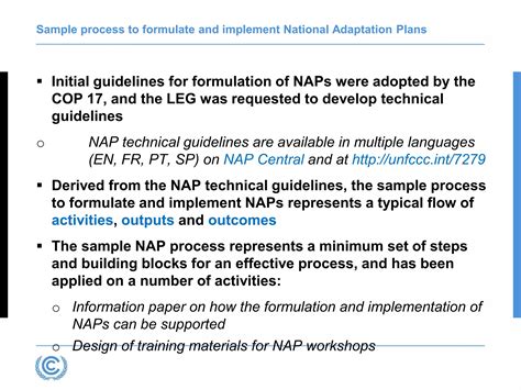 The Sample Nap Process Based On The Unfccc Nap Technical Guidelines Pdf
