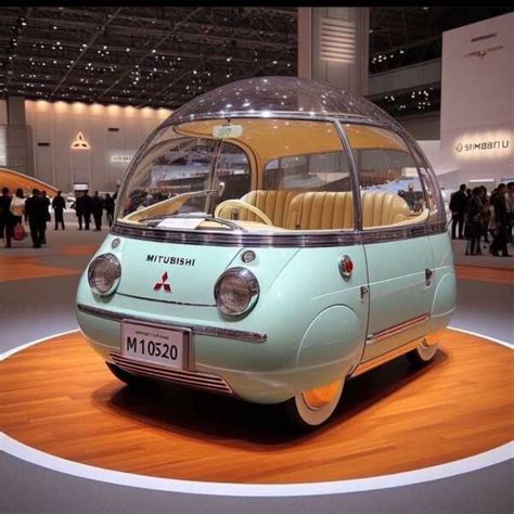 Tiny Car On Display At Auto Show Unique Retro Vehicle Ideas Cutest