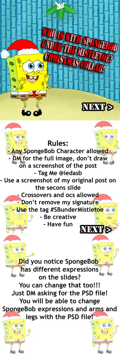 Spongebob Under Mistletoe Christmas Collab By Iedasb On Deviantart