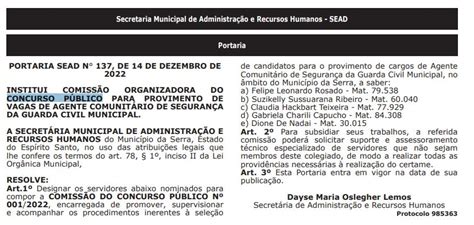Concurso Guarda de Serra comissão formada são vagas