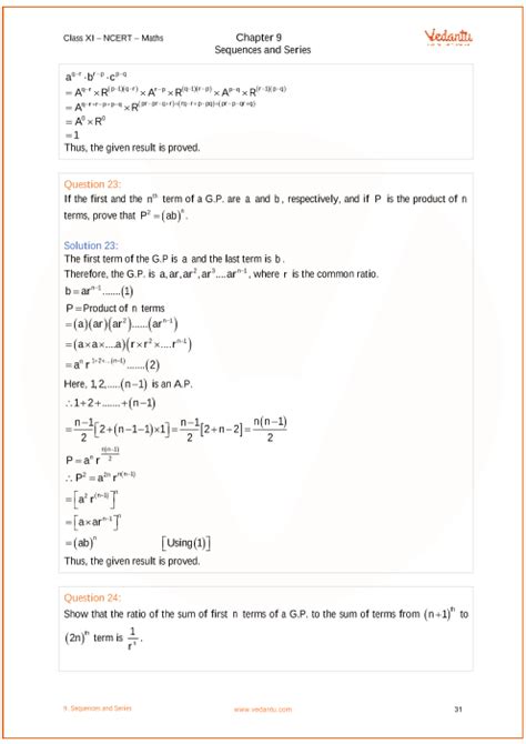 Ncert Solutions For Class 11 Maths Chapter 9 Sequences And Series Artofit