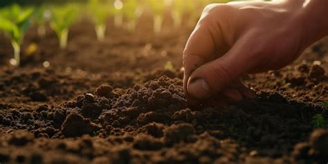 Premium Photo Farmer Checking Soil Quality Generative Ai