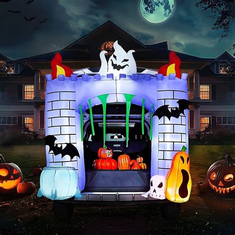 Joyfy Joyfy Multicolor 6 Ft Halloween Inflatable Haunted Castle Made Of