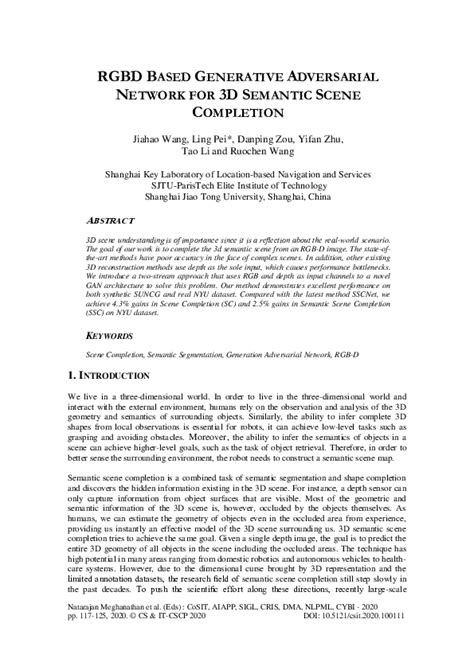 Pdf Rgbd Based Generative Adversarial Network For 3d Semantic Scene Completion