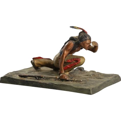 Carl Kauba [1865 1922] Bronze Native American Indian Scout Foundry 42951 21 Kf Austria Jun
