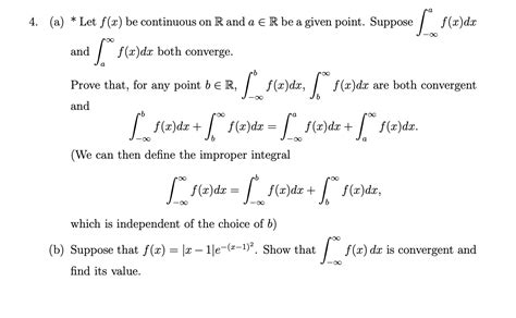 Solved Let F X Be Continuous On R And AR Be A Given Chegg Com