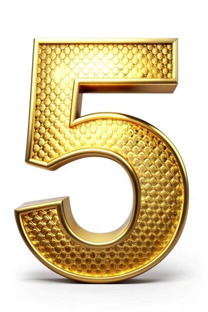 Gold Number 5 For Elegant And Shiny Visuals Premium AI Generated Image