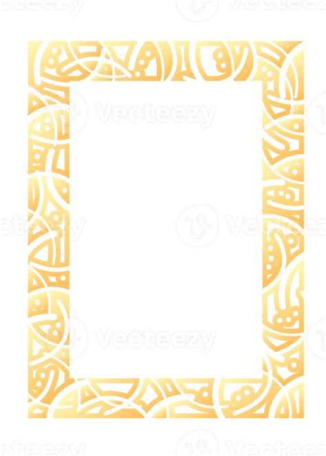 Abstract Rectangle Frame Vertical Rectangular Golden Framepng With