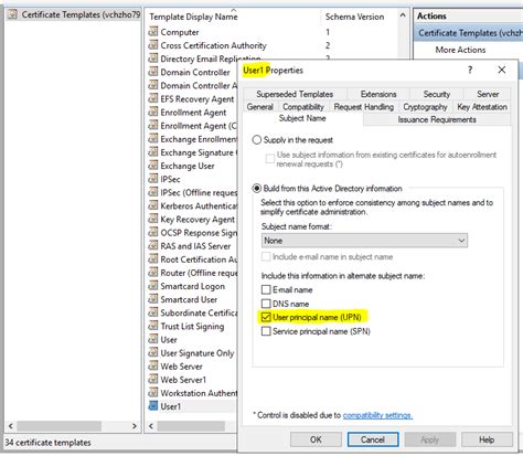 User Certificate With Addition Upn Suffix Microsoft Qanda