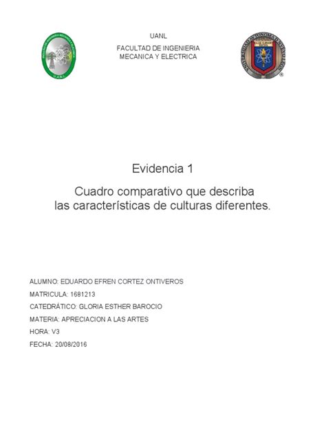 Evidencia 1 Cuadro Comparativo Pdf Federación México