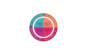 Circular Diagram With Four Different Colors And Symbols PowerPoint Template Free Download