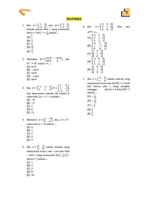Matdas Simak Matriks Pdf